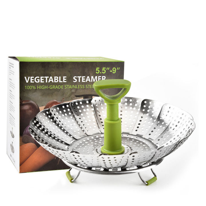 9Inch Stainless Steel Lotus Steaming Tray Folding Food Steamer ...
