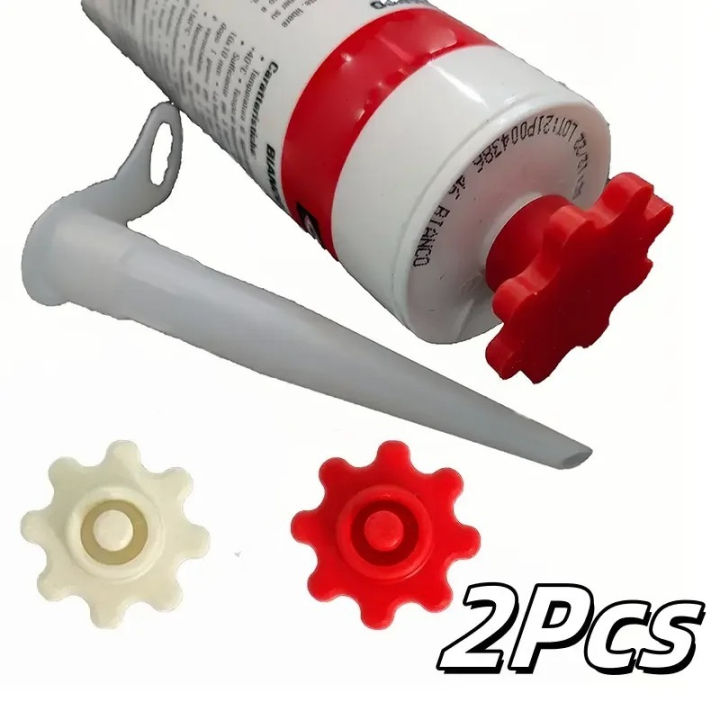 2pcs Flexible Gear-Style Tube Caps, Durable Plastic, Prevents Glue ...