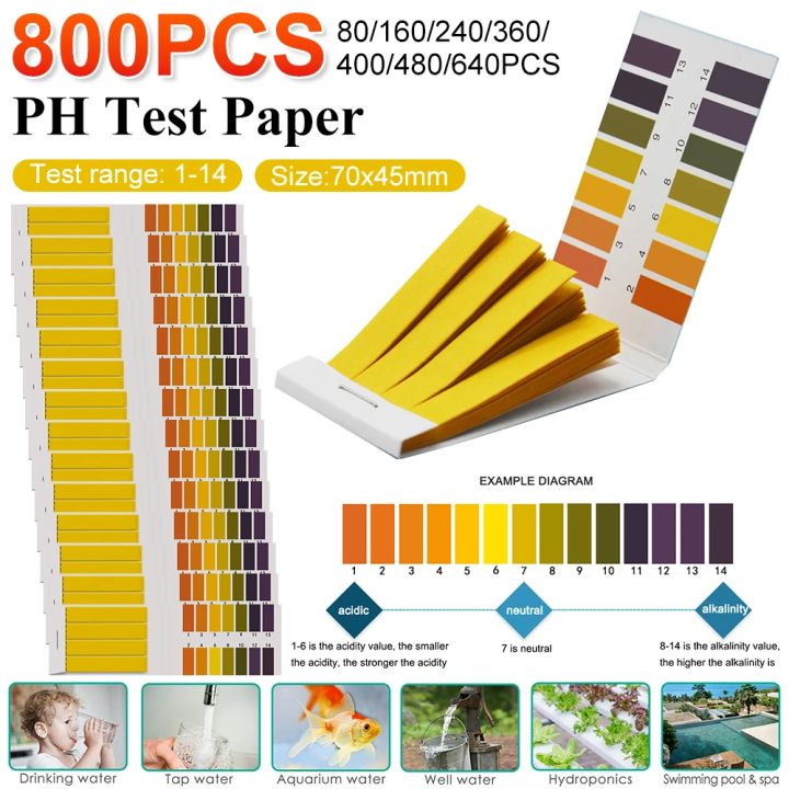 80-800 Strips/pack PH Test Strips Full PH Meter PH Controller 1-14st ...