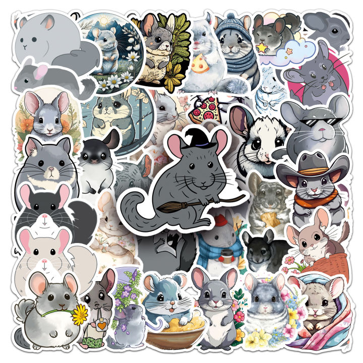 50 Piece Chinchilla Stickers Waterproof DIY For Phones Laptop Car ...