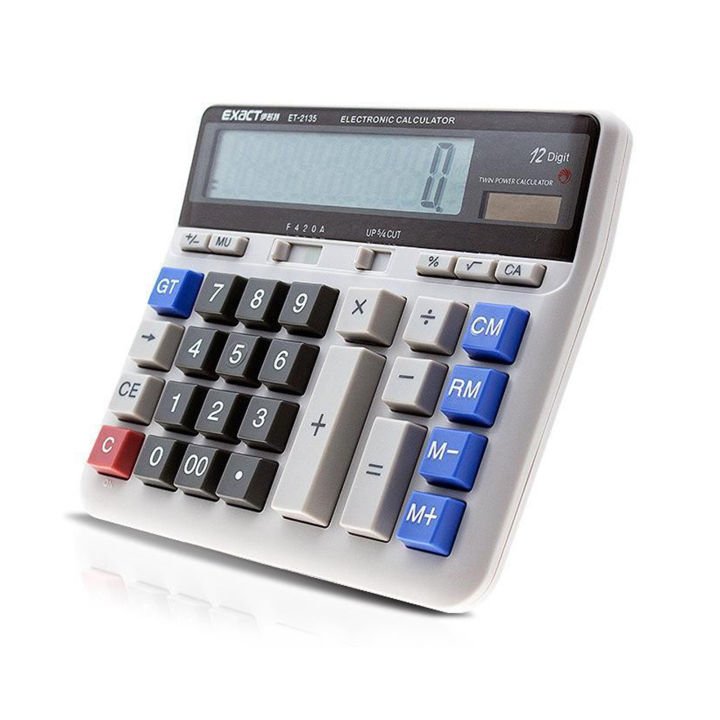 Large Computer Electronic Calculator Counter Solar & Battery Power 12 ...