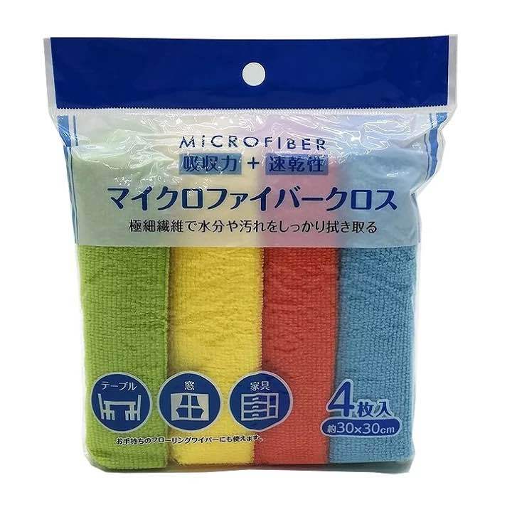 Microfiber Cloth 4P Cleaning Wiping Water Absorption Cloth Wess Rag Set ...