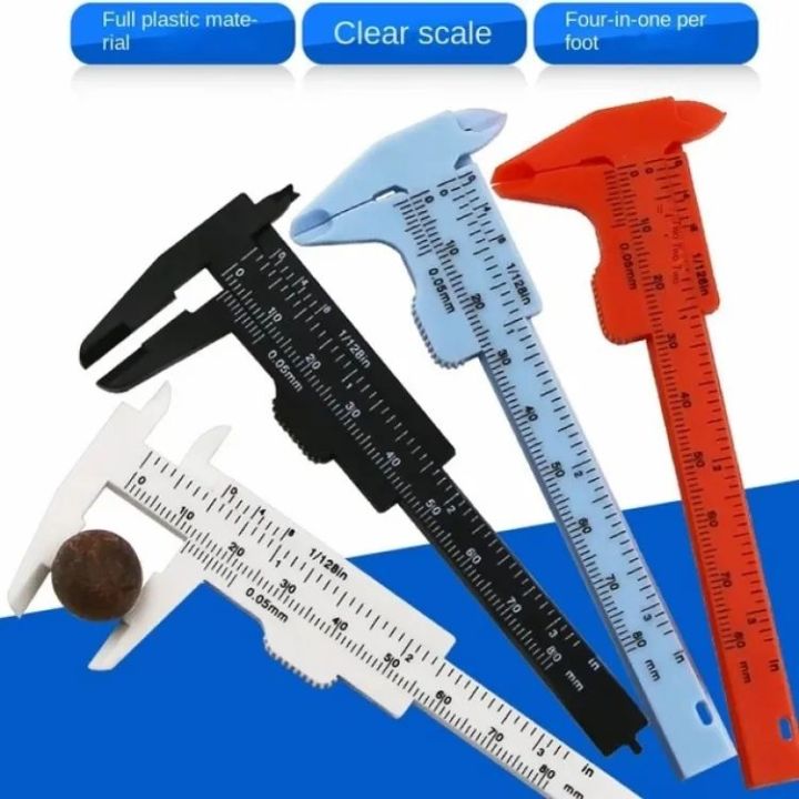 80mm Plastic Vernier Caliper Dial Gauge Micrometer Measuring Ruler ...