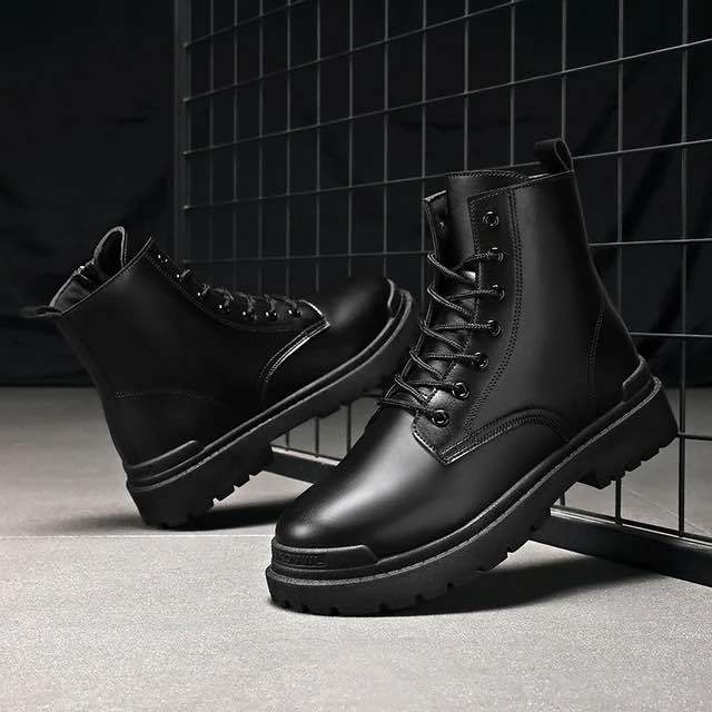 Black Leather Premium Martin Boot With Classic Look | Daraz.com.np