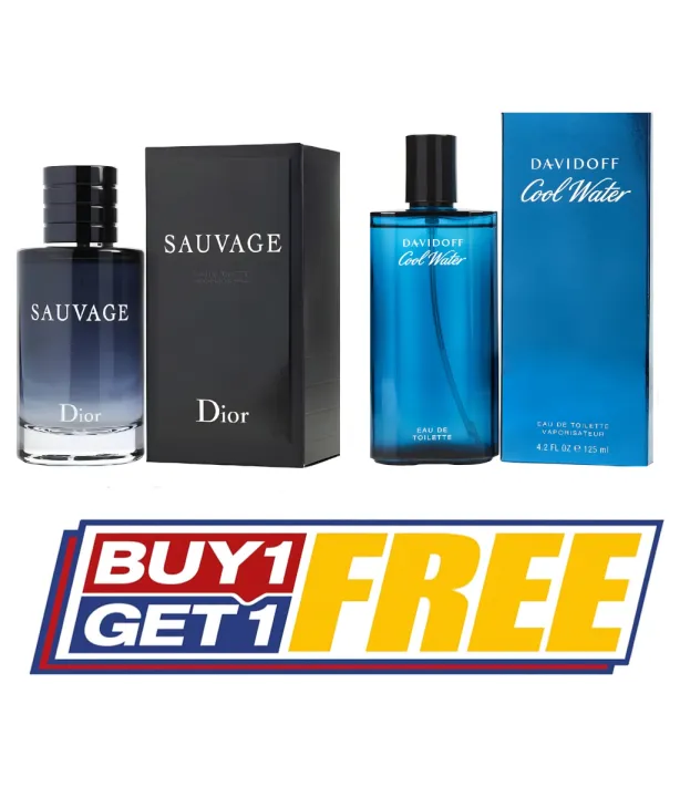 Pack of 2 perfumes Dior-Sauvage and David off cool water impression ...