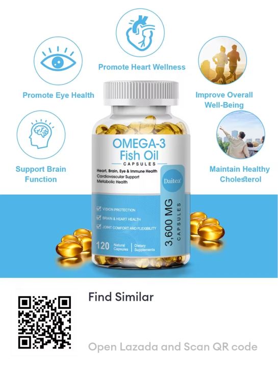 OMEGA 3 Fish Oil Supplement 36000 MG Rich in DHA & EPA Heart, Eyes ...
