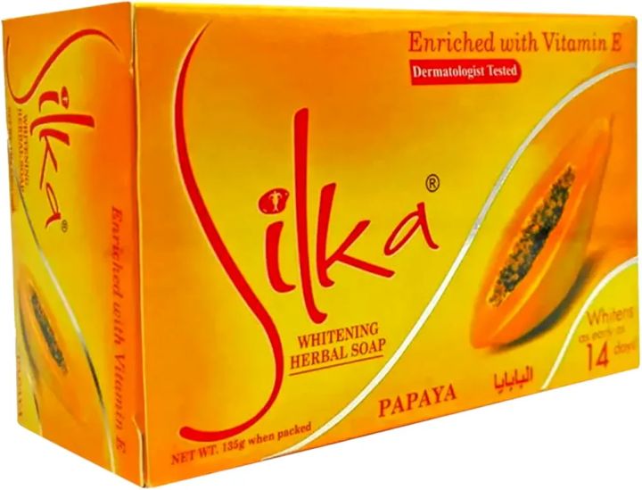 Silka Papaya & Herbal Skin Whitening Soap 135 GM, | Daraz.lk