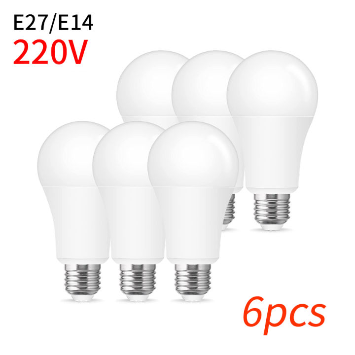 6pcs LED Bulb Lamps AC220V E27 E14 3W 6W 9W 12W 15W 18W 20W Lampada ...