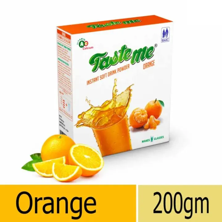 SMC Taste Me Orange Flavored Instant Soft Drink Powder 200gm Box ...