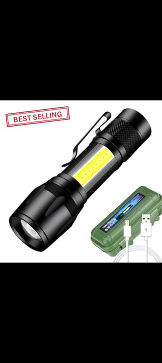 High Power USB Rechargeable Waterproof Zoomable LED Flashlight ...