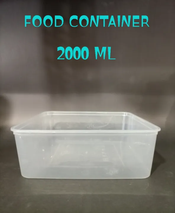 12 Pcs 2000ml Transparent Plastic Food Storage Containers with Lids ...