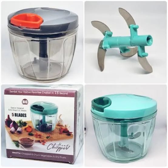 Handy Mini Plastic Chopper with 3 Blades Hand blender - 450ML | Daraz ...