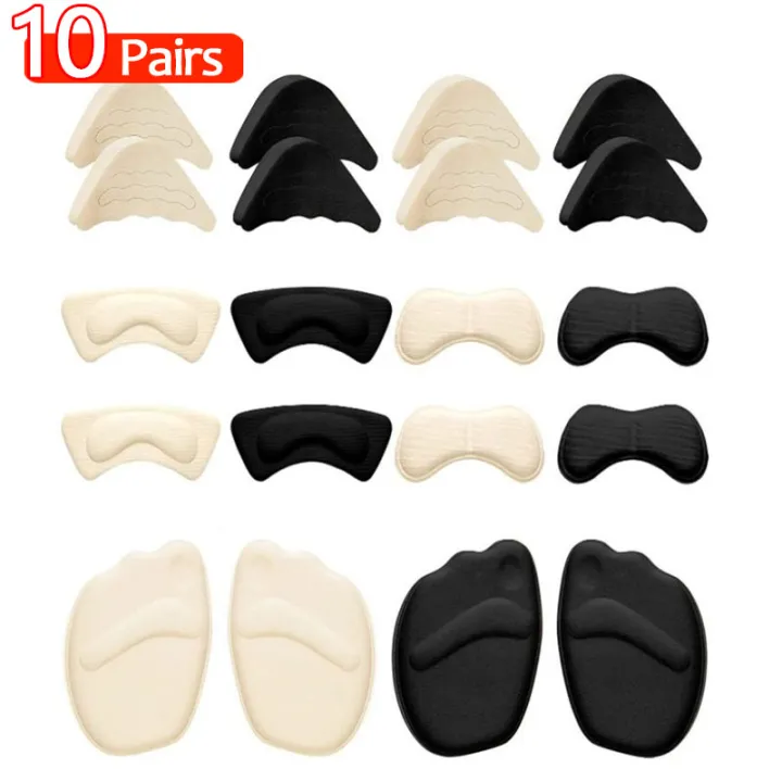 10 Pairs High Heel Cushion Pads Includes Adjustable Toe Filler Inserts ...