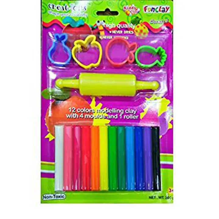 Cute Modelling Clay For Kids - 12 Rainbow Colours With Moulds For Kids ...