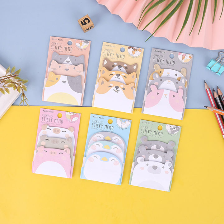 1-6 pcs Lytwtw's Adhesive Kawaii Animals Pig Sticky Notes Notepad Memo ...