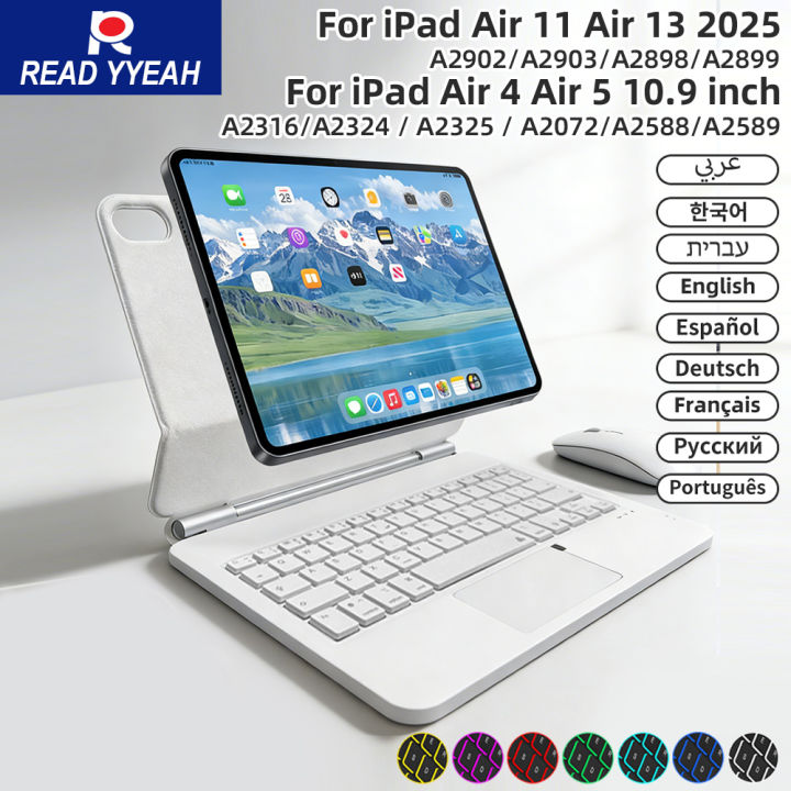 Wireless Keyboard with Touch Panel for iPad A16 11th 10th Gen Air11 ...