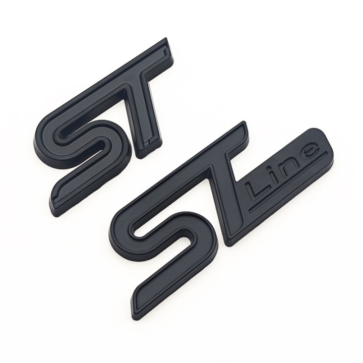 3D Metal ST Sticker Car Rear Trunk Front Grill Logo ST Line Emblem for ...