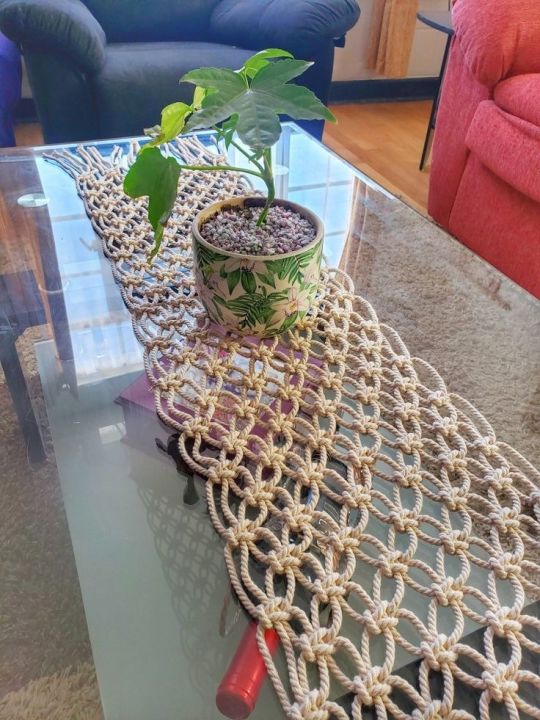 Craft Nepal’s very simple macrame table runner for table / coffee table ...