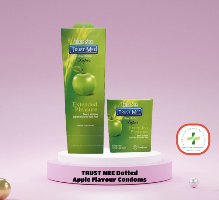 TRUST MEE Dotted Apple Flavour Condoms For Extended Pleasure - Combo ...