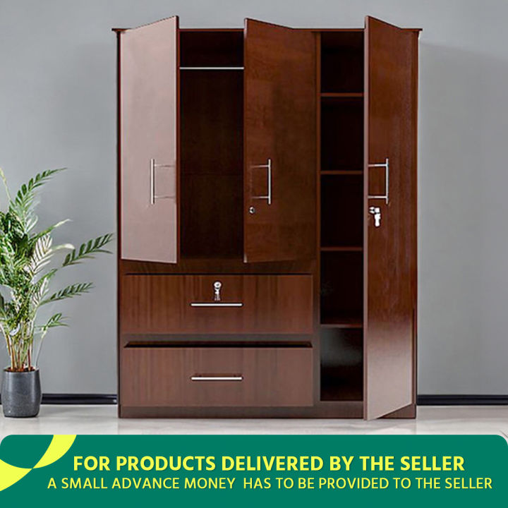 3 Door Almira with Locker Drawer and Cloth storage shelf Furnisha ...