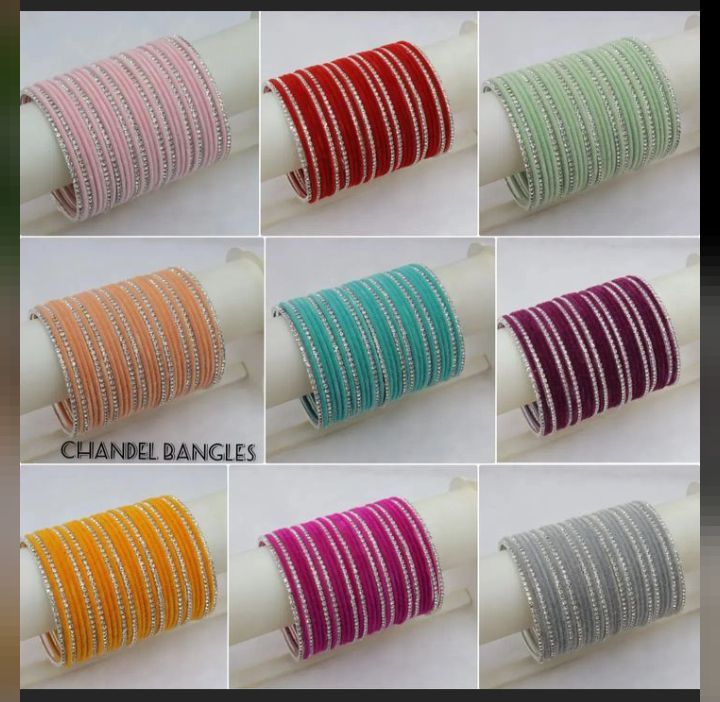 32 colorful bangles set,Indian Bangles with Velvet Diamond finish ...