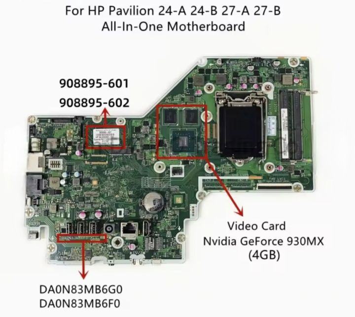 HP AIO 24-b209na Motherboard Bundle | AMD A9-9425 + Radeon R5 + 8GB ...
