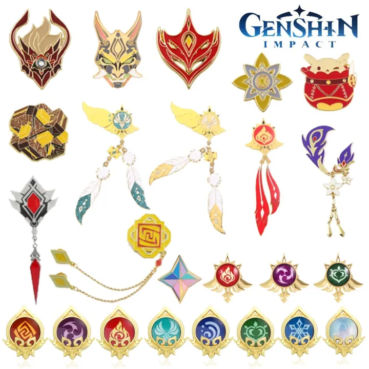 Game Genshin Impact Xiao Wendi Tartaglia Pins Brooch Cosplay Badge ...