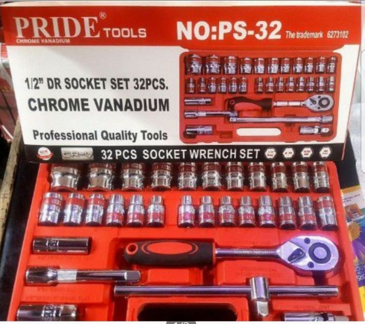 32PCS WRENCHET SOCKETS SET 8MM TO 32MM | Daraz.pk