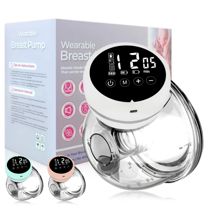 1PCS Electric Wearable Breast Pump Hands Free Portable Full Automatic ...