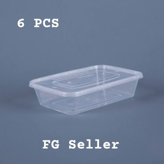 6 pcs 500 ml Disposable Plastic Box for Food Packing and Food Storage ...