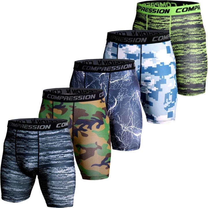 Compression Shorts Men 3D Print Camouflage Bodybuilding Tights Short ...