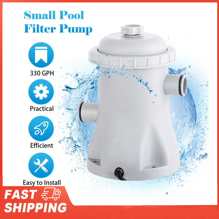 Pool Filter Pump 330 GPH Paddling Pool Electric Water Pump With 2 Pool ...