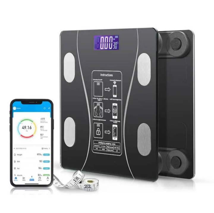Body Weighing Scale Bluetooth Smart APP TEMPERATURE | Daraz.lk