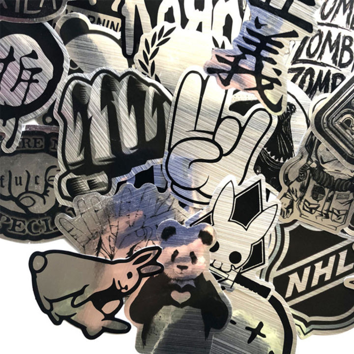 10/30/50/100pcs Imitation Metal Rock Band Logo Stickers Packs ...