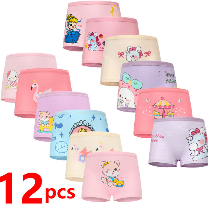 1/4/8/12 Pcs Children Girls Panties Sets Cotton Pretty Cute Cartoon ...