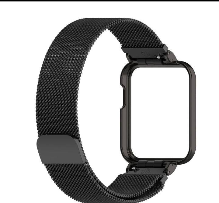 Xiaomi Mi Watch Lite Sikai black Milanese "stainless steel" strap ...
