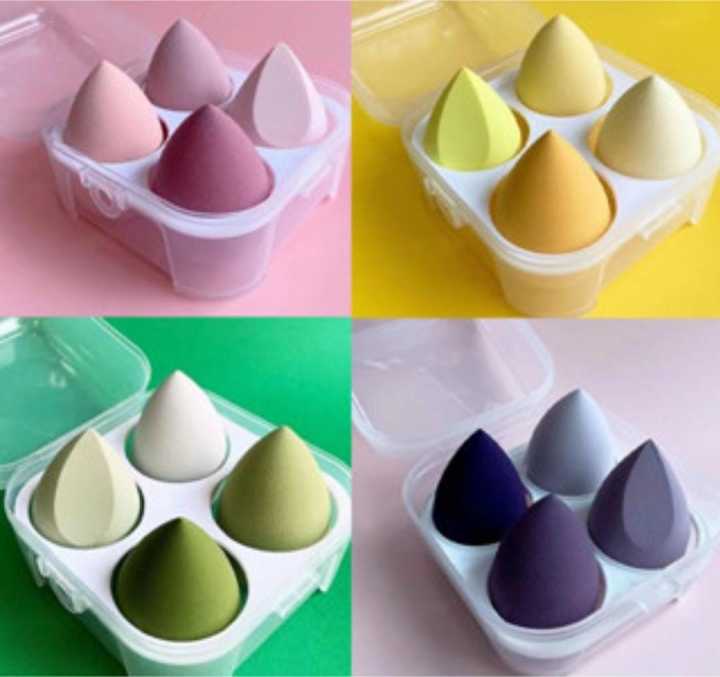 New *BEAUTY SPONGE*4IN1 BEAUTY BLENDER SPONGE SET DIFFERENT COLOUR ...