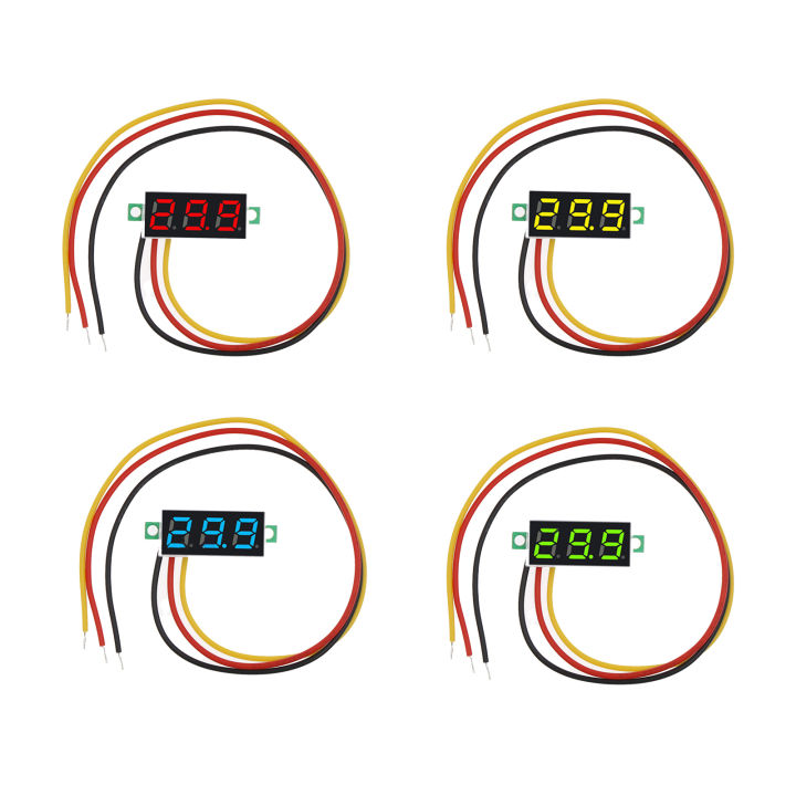 4pcs Mini Digital Voltmeter 0.28inch 3 Wire Voltage Tester Led Display ...