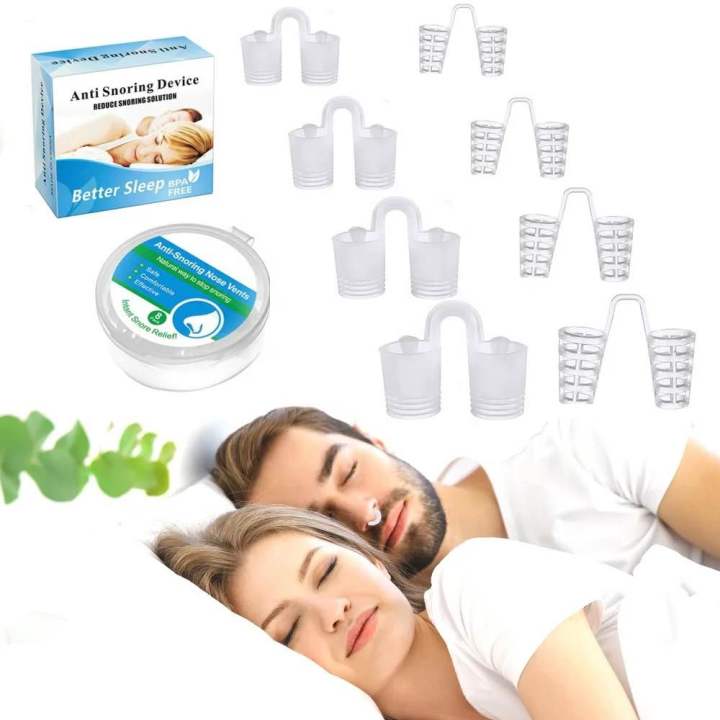 8PCS Anti Snoring Breathe Easy Sleep Nose Clip Snore Stopper Aid Nasal ...