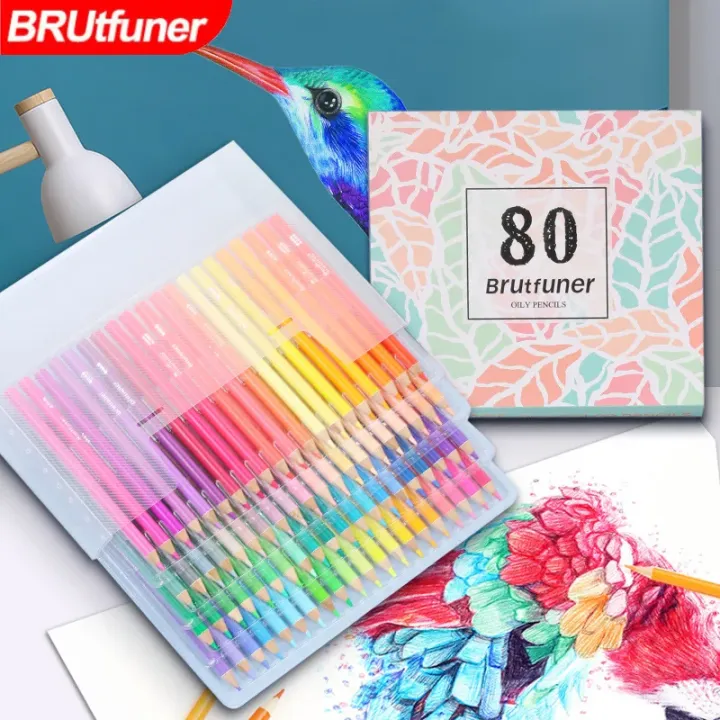Brutfuner 80 Color Bright Oil Color Pencils Professional Drawing Pencil ...