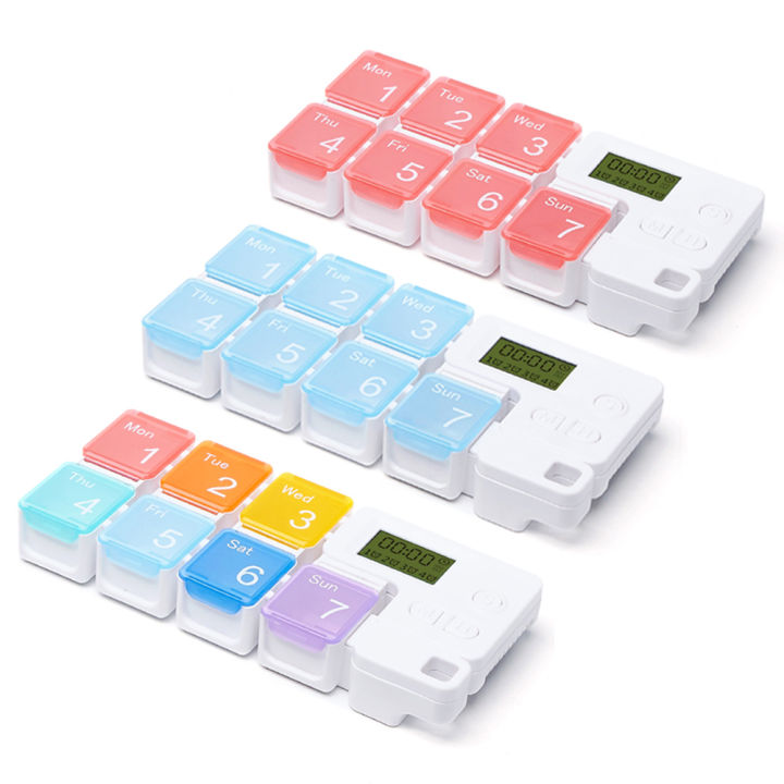 Drug Storage Alarm Box Electronic Medicine Timing Weekly Pills Drug ...
