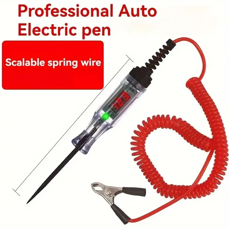 Voltage Circuit Tester for Car Truck Digital Led Long Probe Pen Bulb ...