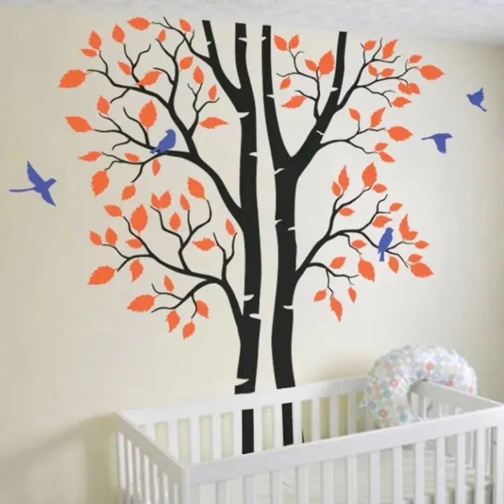 Split Tree Trunk and Birds Decal Vinyl Wall Sticker ( 30 Inches by 60 ...