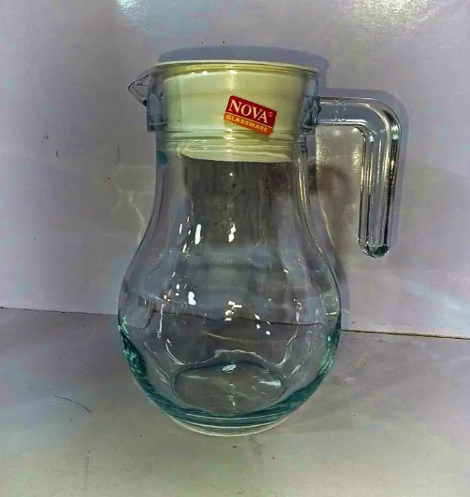 New 750ml Small Glass Fridge Jug Pitcher Carafe With non Drip Lid and ...