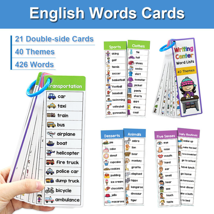 Kids Montessori English Word Lists Cards ESL Teaching Materials Sight ...