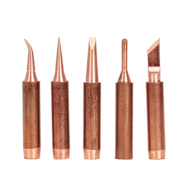 5pcs 900M-T Pure Copper Soldering Iron Tip Lead-free Solder Tips Welding Head BGA Soldering ...