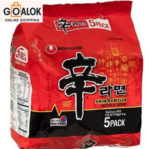 Nongshim Shin Ramyun Noodle Soup Mee Soup - 5 In 1 Pack - Ramen Noodles ...