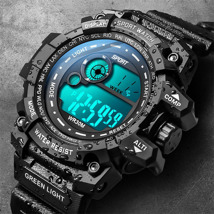 New Men LED Digital Watches Luminous Fashion Sport Waterproof Watches ...