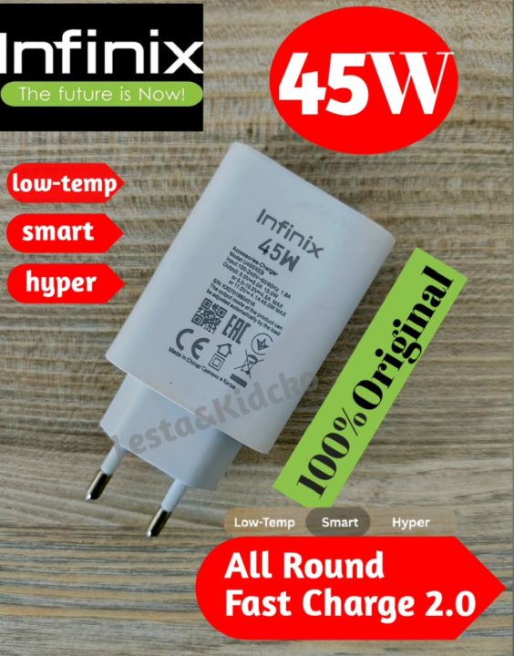 Infinix 100% Original Charger Adapter With Cable 1M USB type-C Company ...