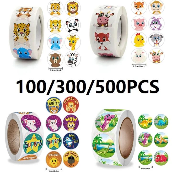 100-500pc Stickers for Rolling Animal Roll Dog Stickers Small Packaging ...